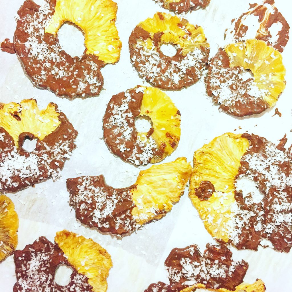 Vegan Pineapple Chocolate Coconut Rings